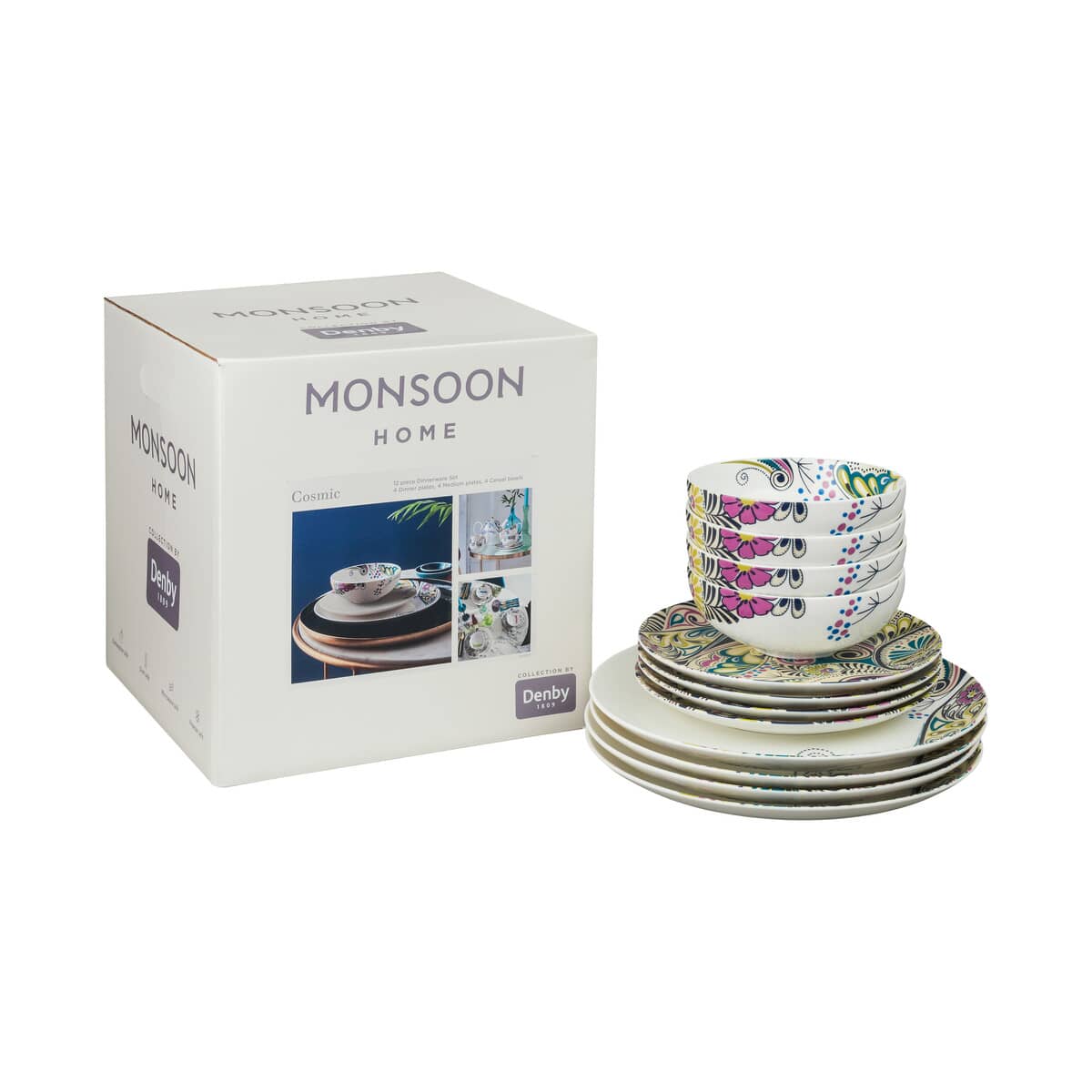 Denby Monsoon Cosmic 12 Piece Tableware Set - (172041958) - eCookshop