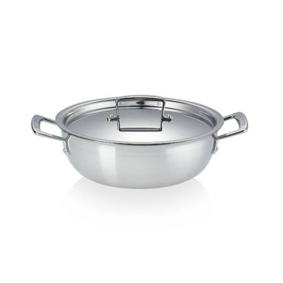 Le Creuset 3 Ply Stainless Steel 24cm Non-Stick Chefs Casserole With ...