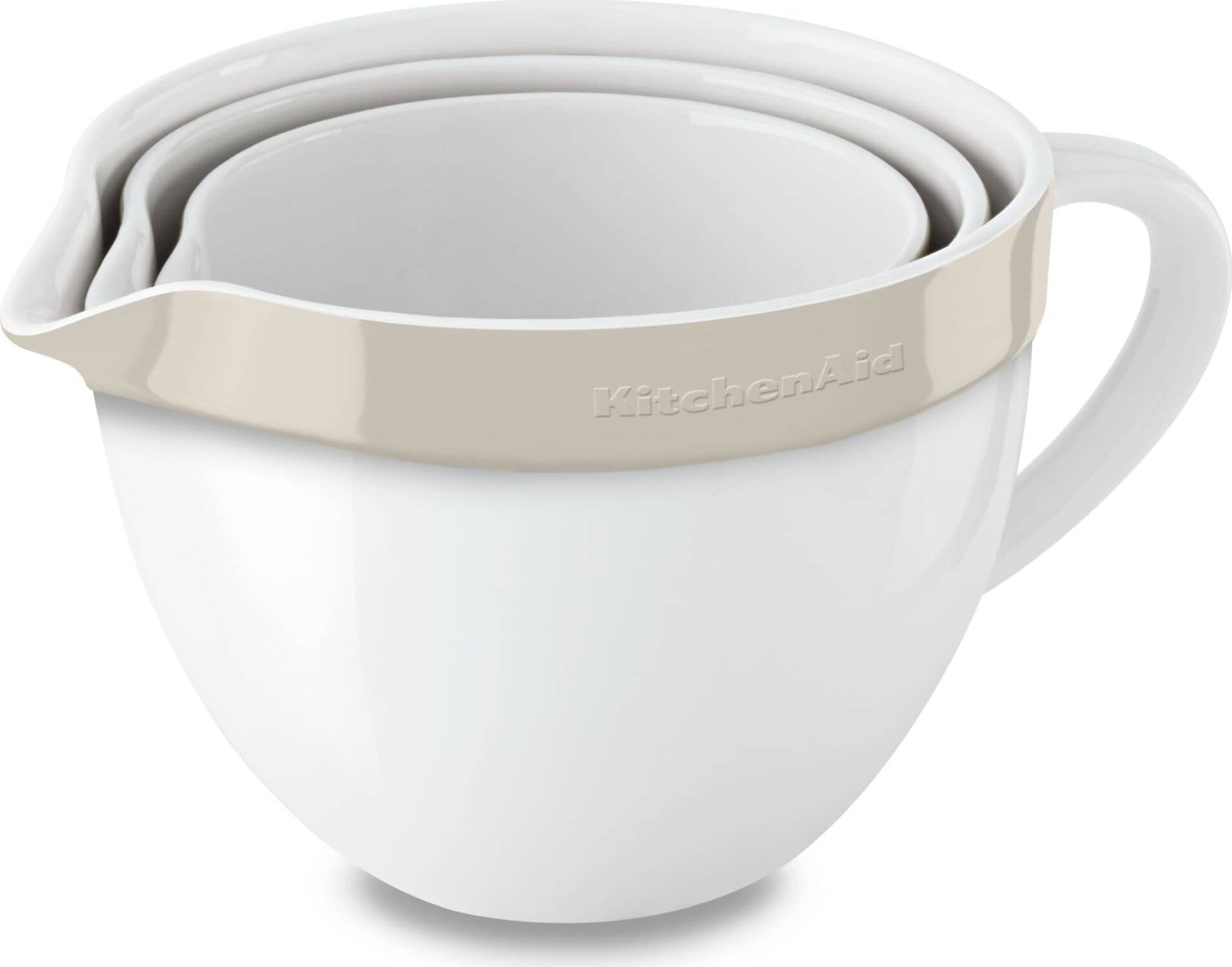 KitchenAid Ceramic 3 Piece Mixing Bowl Set Almond Cream - (KBLR03NBAC ...