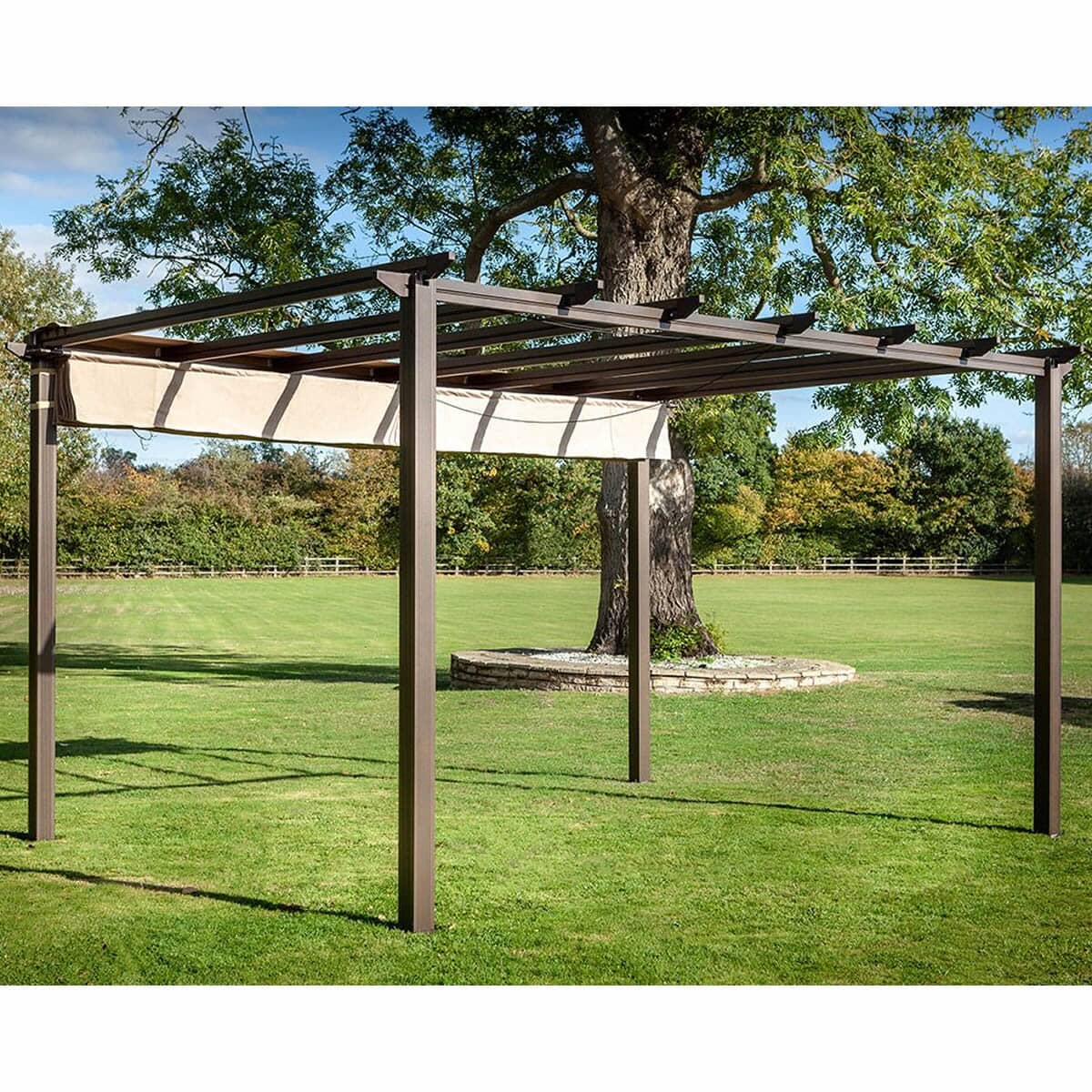 Hartman Roma Pergola 4m x 3m Bronze/Caramel - (68543009) - Garden ...
