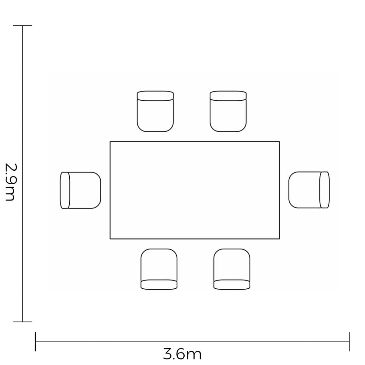 Hartman Asher 6 Seat Rectangular Dining Set - (HMASHSET1) - Garden ...
