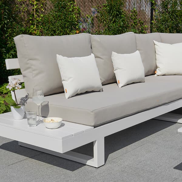 Life Ibiza Lounge Set White with Mouse Grey cushions - (LIFEILSET1 ...