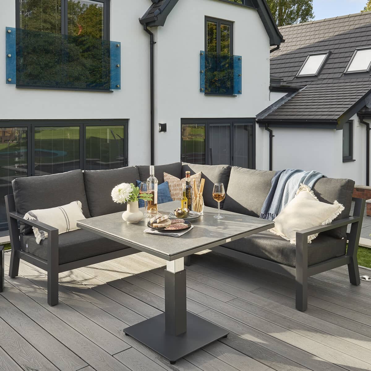 Life Timber Mini Lounge Corner Sofa Set with Height Adjustable Coffee ...