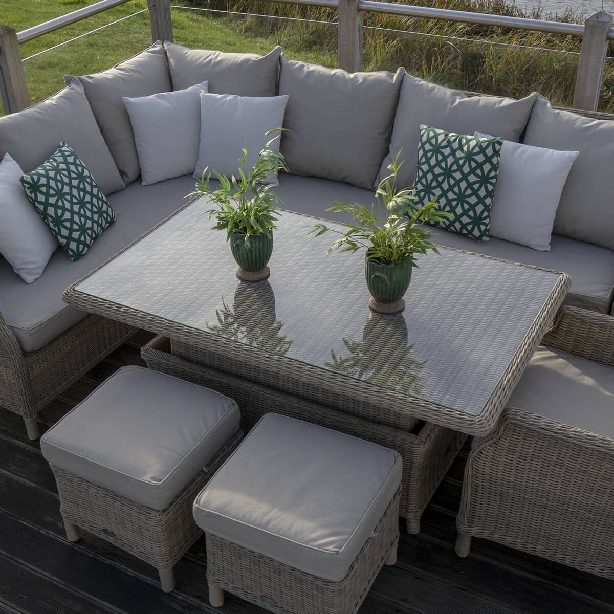 Bramblecrest Oakridge Adjustable Rectangle Casual Dining Table ...