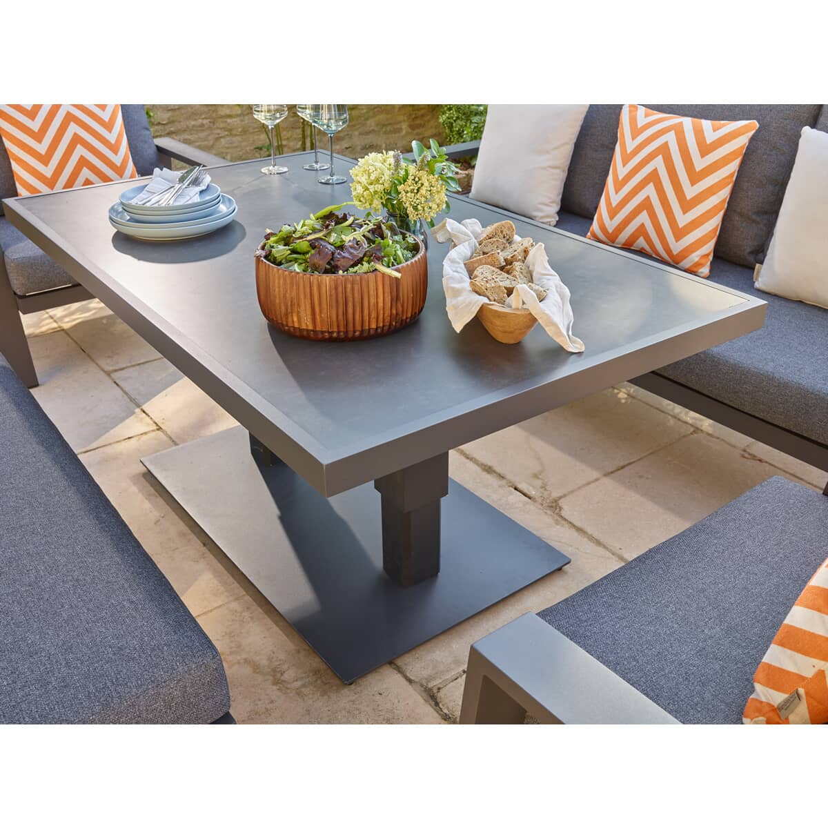 Bramblecrest Amsterdam 3 Seat Sofa with Rectangle Adjustable Piston ...