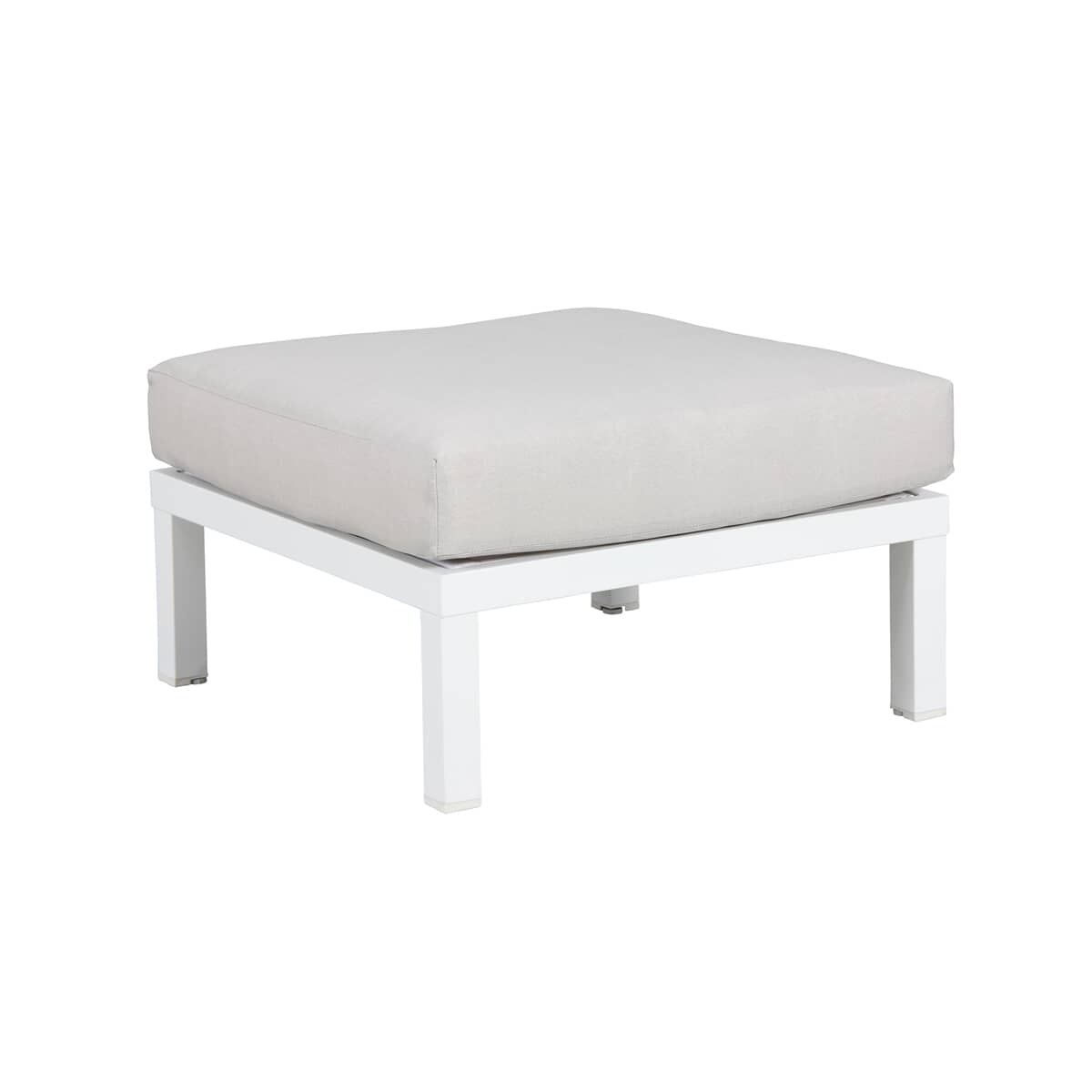 Kettler elba White Single Footstool with Cushion 0393121 0100 Garden Furniture World