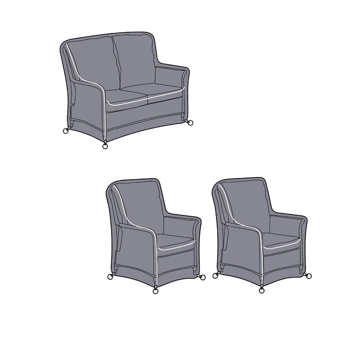 Hartman Heritage Lounge Chairs Plus Sofa Cover - (60202104) - Garden ...