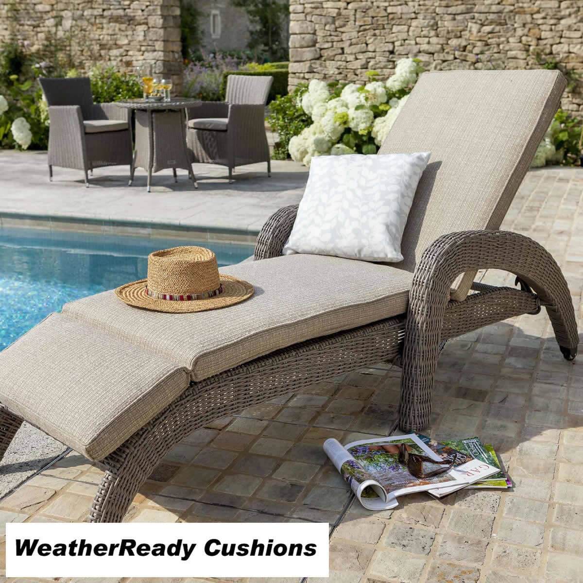 Hartman Bali Lounger - Birch/WeatherReady Tweed - (68116087) - Garden ...