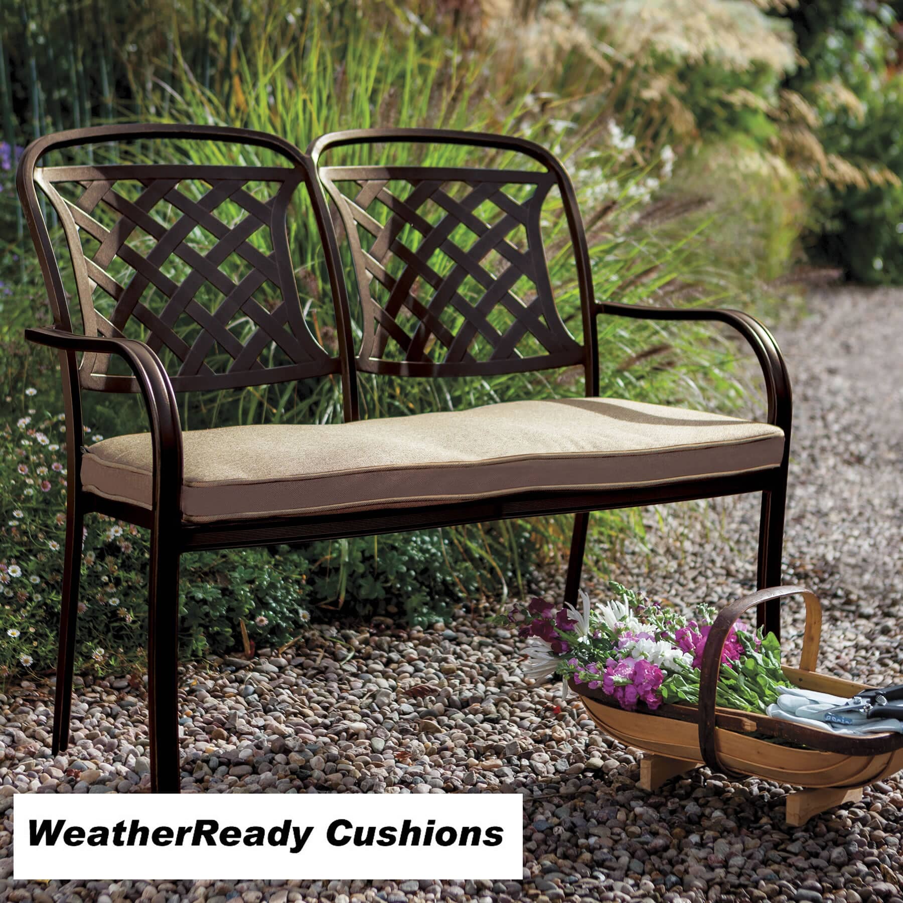 Hartman Berkeley Bench Weather Ready Cushion Bronze/Dune ...