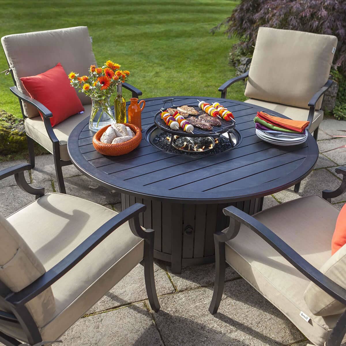 Hartman Emberglow Gas Fire Pit Set - (EMBGASFPSET) - Garden Furniture World