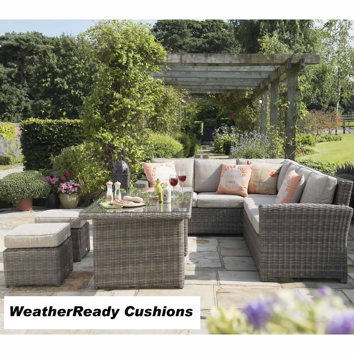 Hartman Bali Casual Dining Set - Birch/WeatherReady Tweed ...