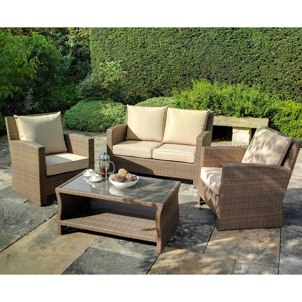 Guardian Lounge Set - 4 Ply Mocha (HGUASET01) - Garden Furniture World