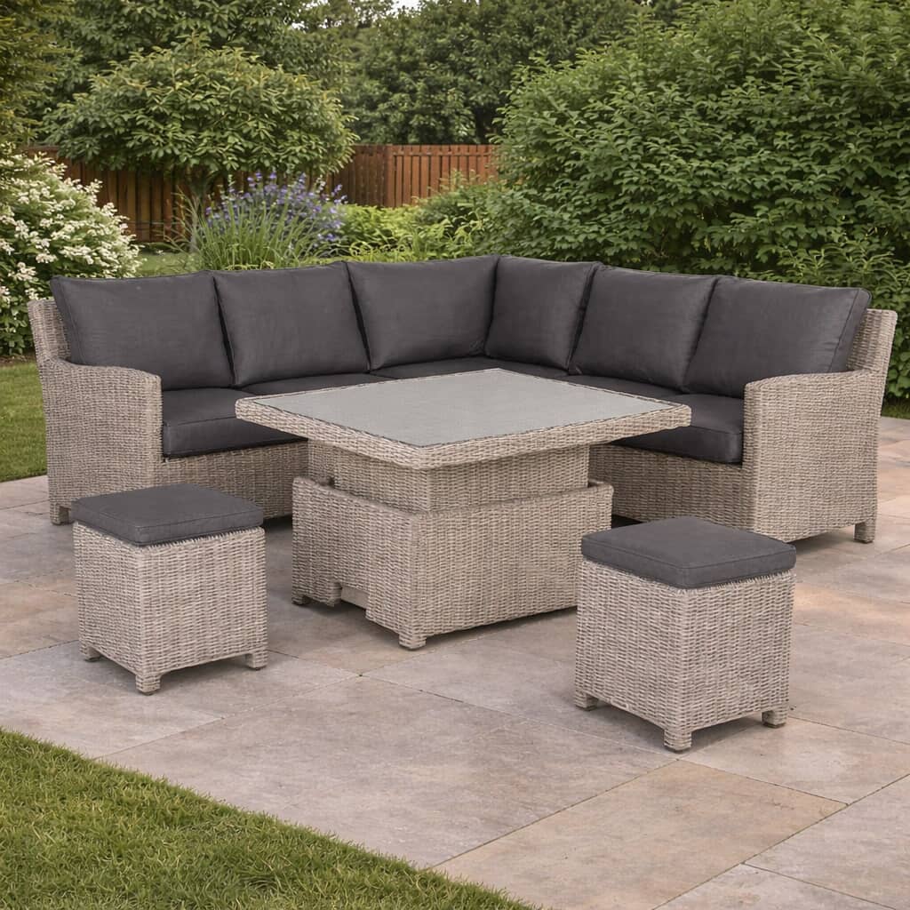 Kettler Palma Mini Corner Set With Glass high low table - (KD001111 ...