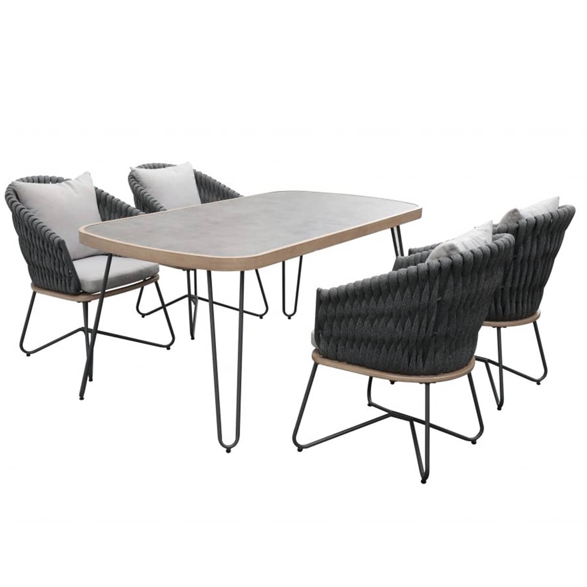 Kettler Aruba Rope 4 Seat Dining Set KETARUBSET1 Garden Furniture World