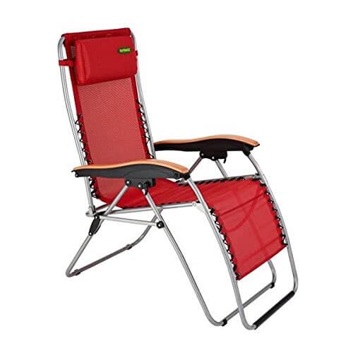 Outback Textilene Relaxer with Timber Armrests Wine - (OUT370554 ...