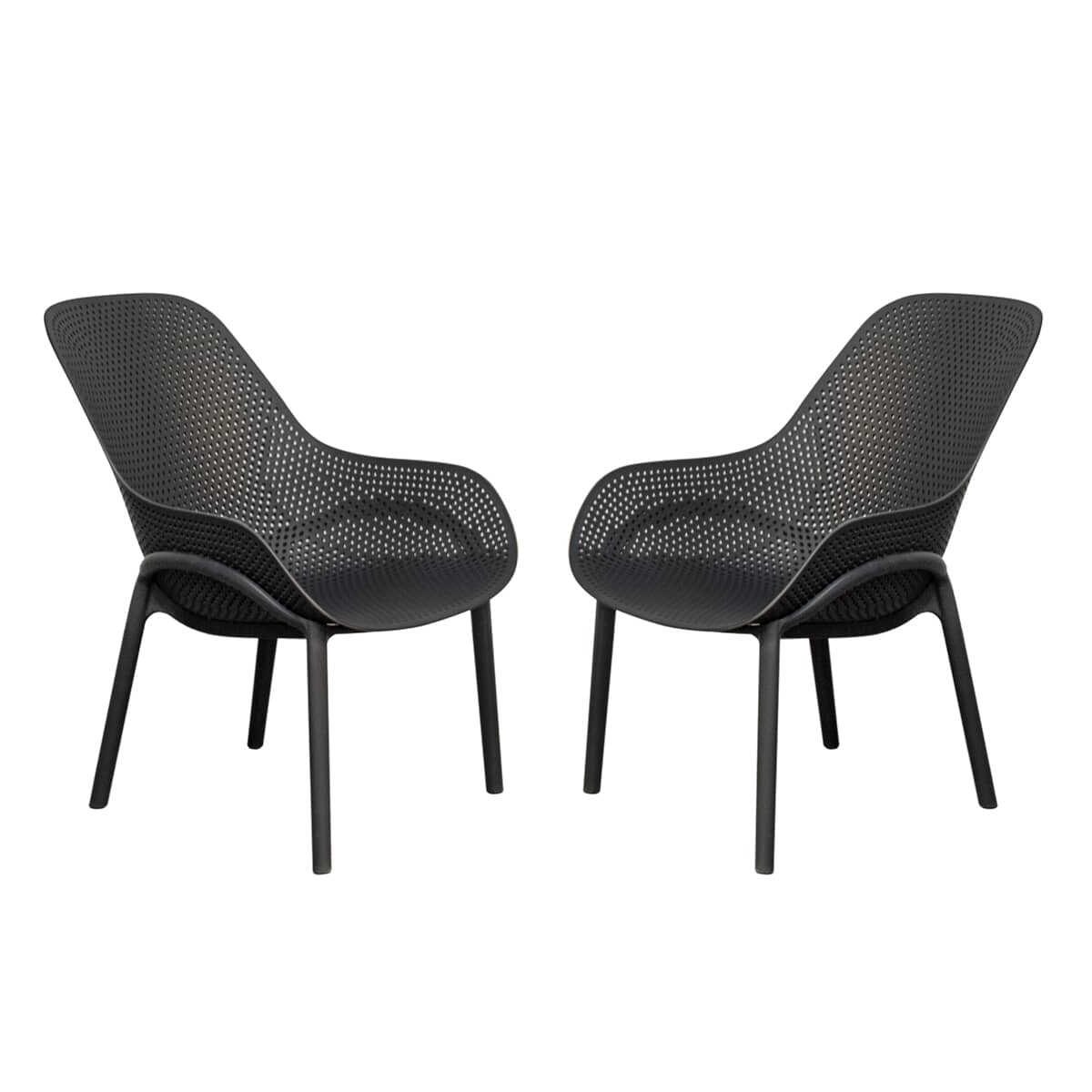 Kettler Café Modena Lounge Chair Anthracite Grey PAIR - (PP756-ANTH ...