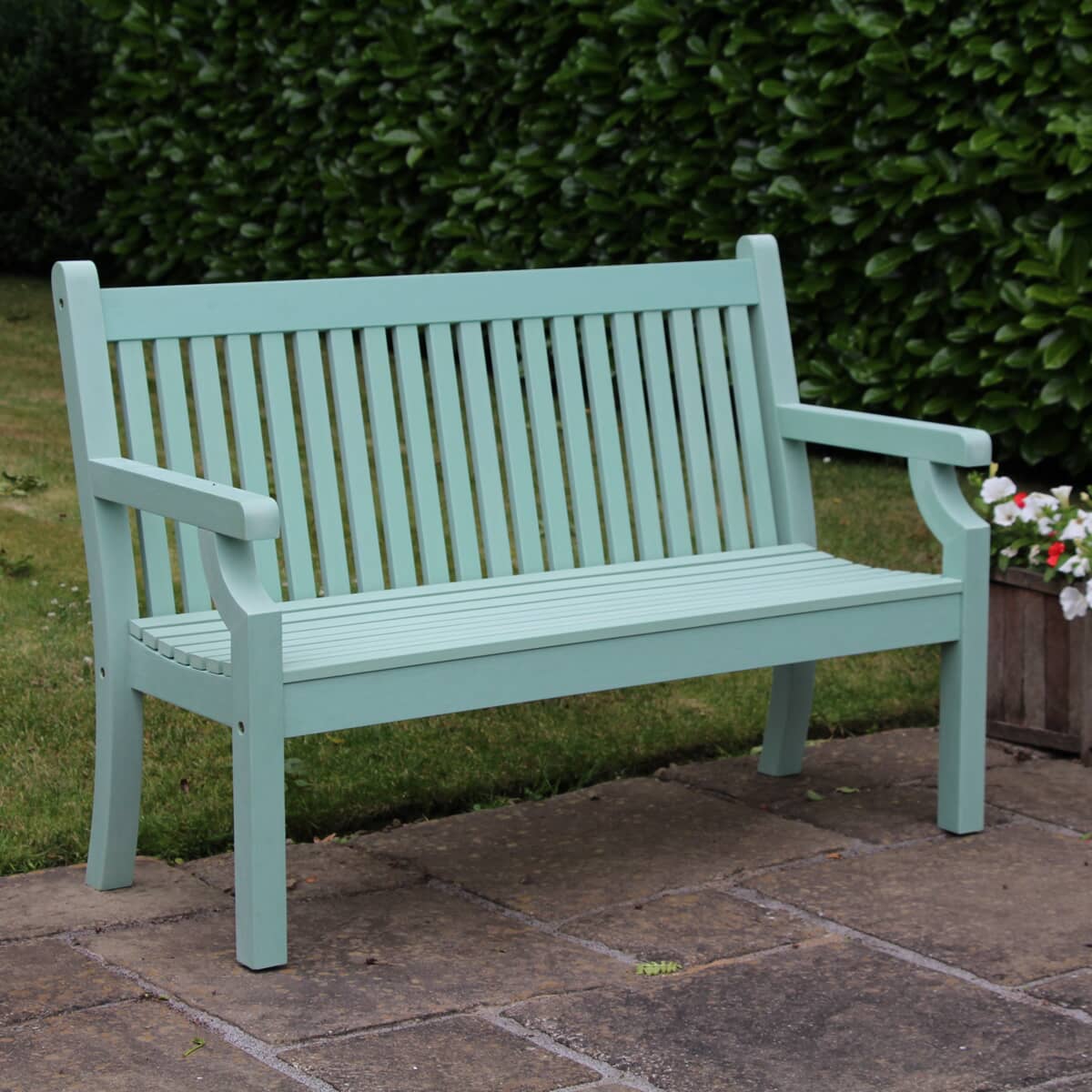 Sandwick 2 Seat Thin Slat Bench Duck Egg Green - (SAND2SETHBENDEG ...