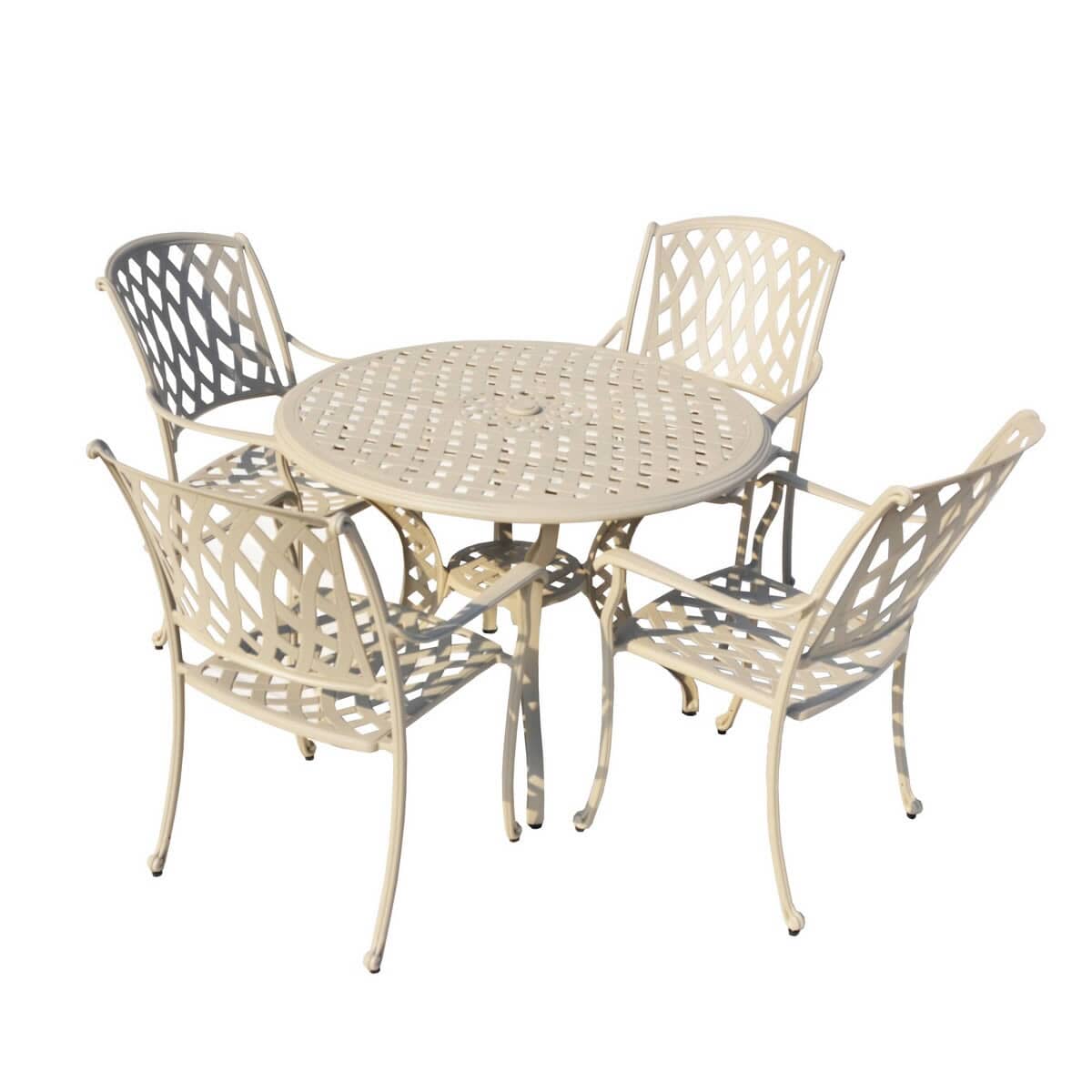 Bramblecrest Naples 4 Seat Set Stone (STSET01) - Garden Furniture World