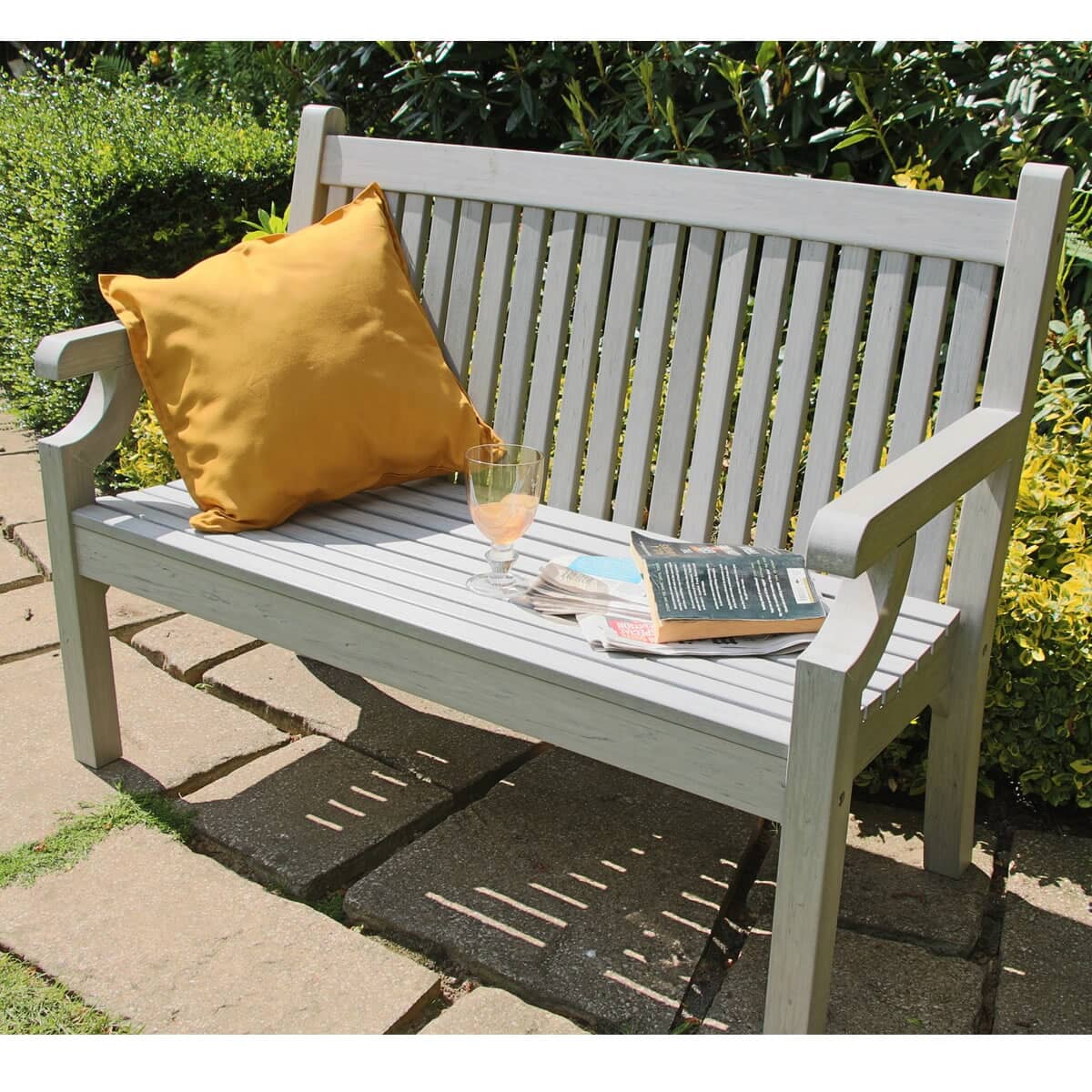 Winawood Sandwick 2 Seat Thin Slat Bench Stone Grey - (WISAN2SEASTGR ...