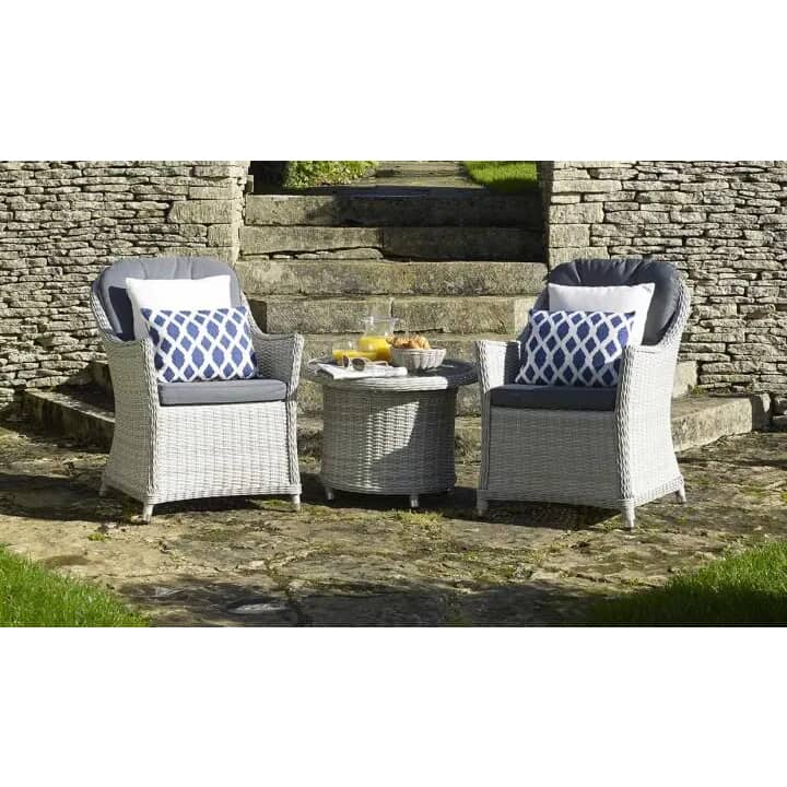 Bramblecrest Monterey 70cm Round Adjustable Table with 2 Armchairs ...