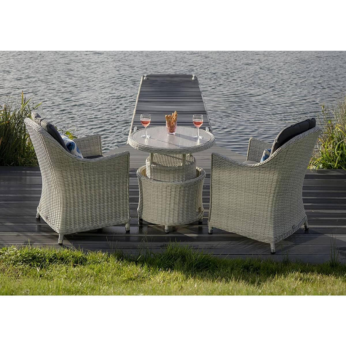 Bramblecrest Monterey Dove Grey 70cm Round Dual Height Table with ...