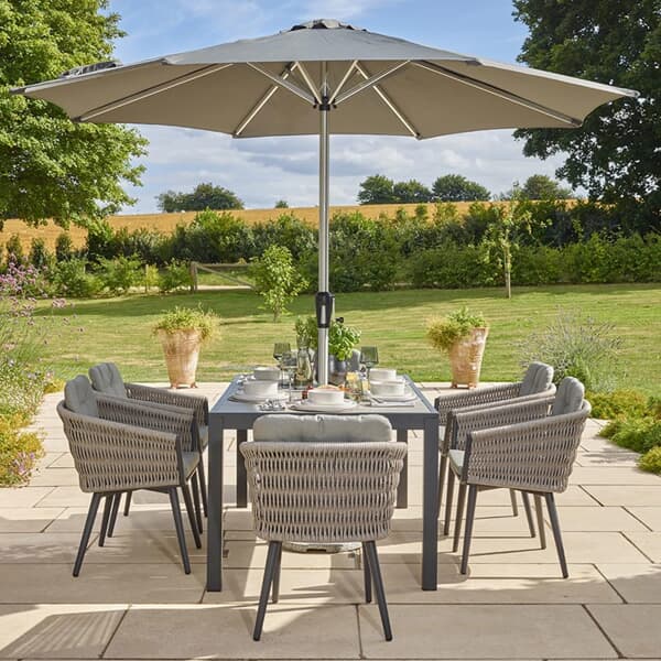 Bramblecrest Mauritius 6 Seat Rectangular Dining Set - Eco Cobble ...