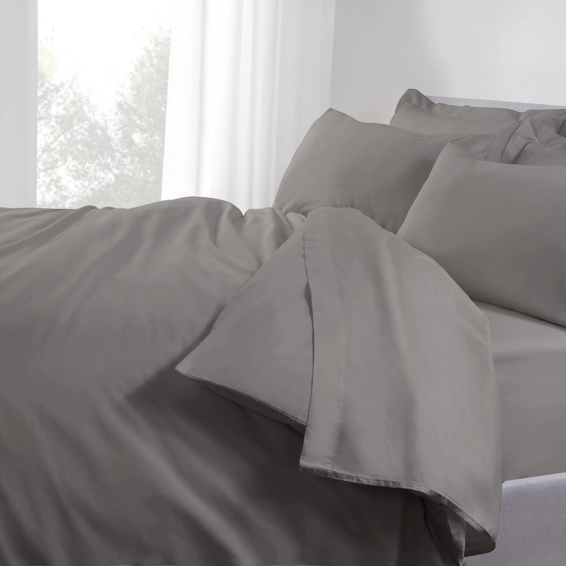 TLC 5 Star 480 T/C Grey - JustLinen