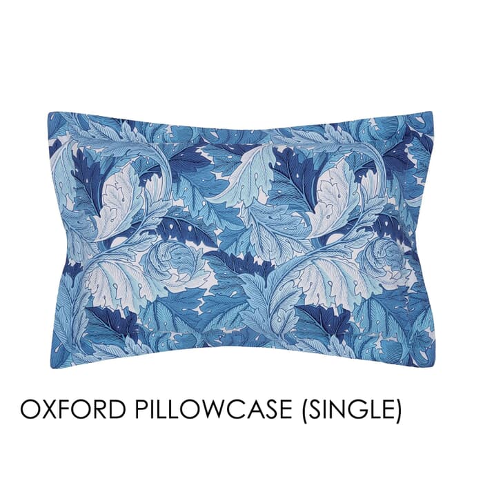 William Morris Acanthus Woad Blue - JustLinen