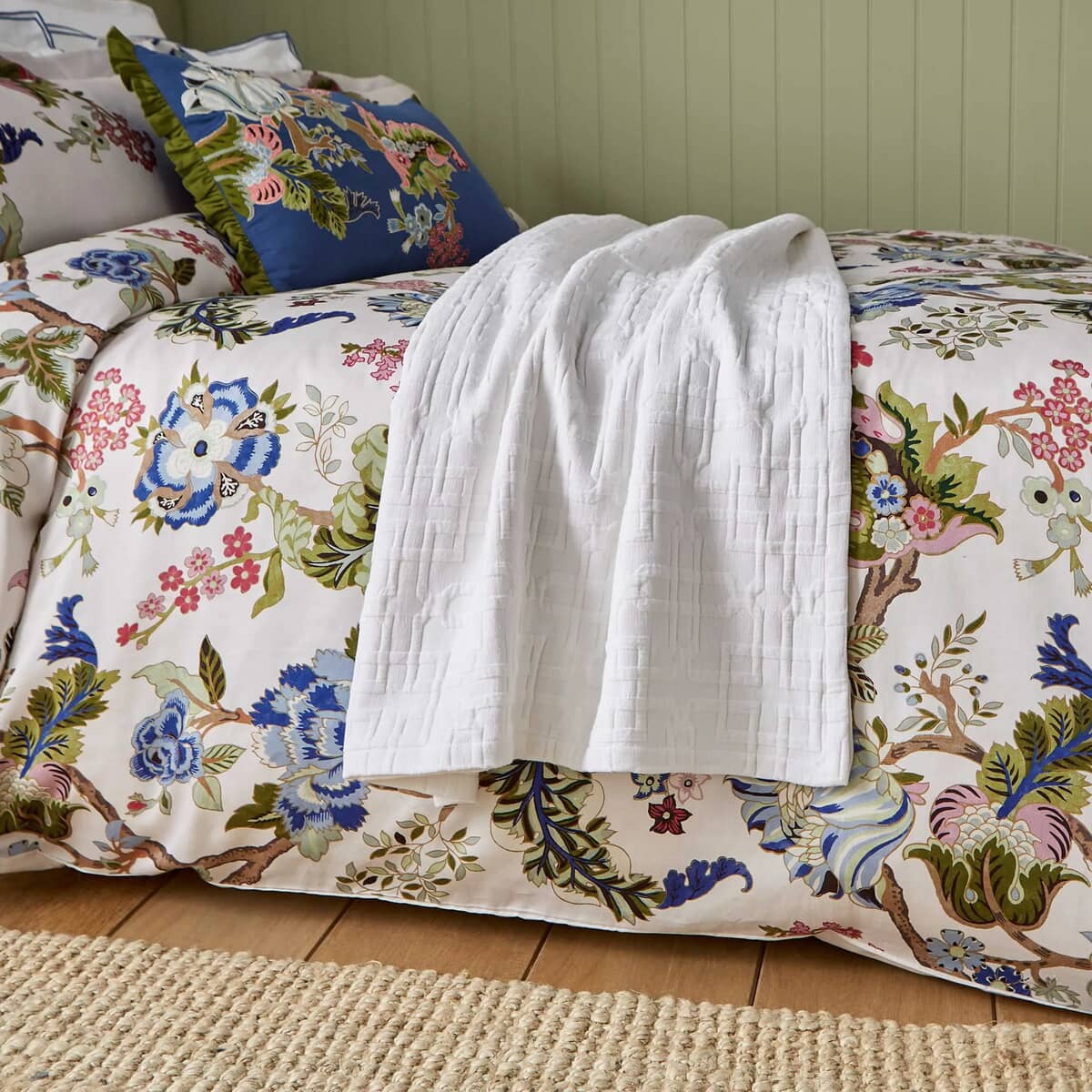 Sanderson Fusang Tree Peacock Blue - JustLinen