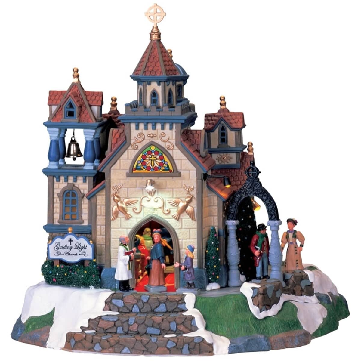 Lemax Christmas Village Guiding Light Church With 4.5v Adaptor - 75602 ...