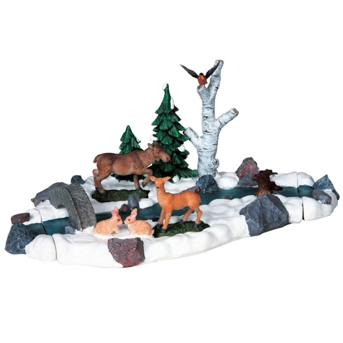 Lemax Christmas Village Stone Bridge By River - Set of 3 - 93743 ...